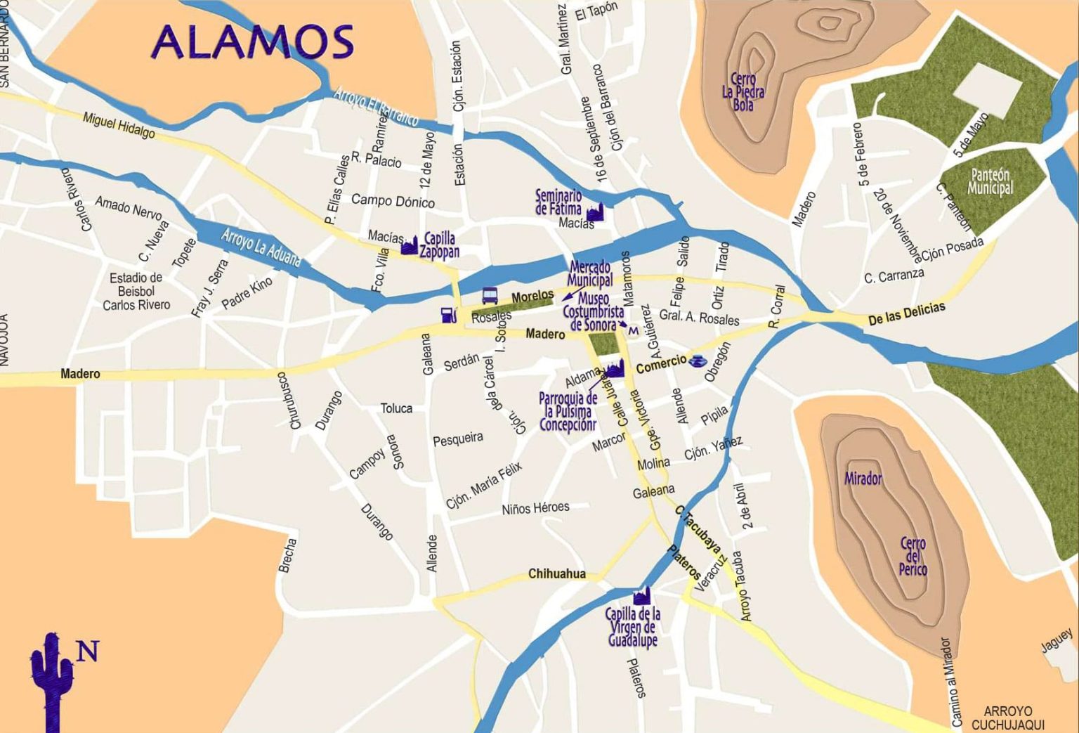 Mapa de Álamos - Destinos México