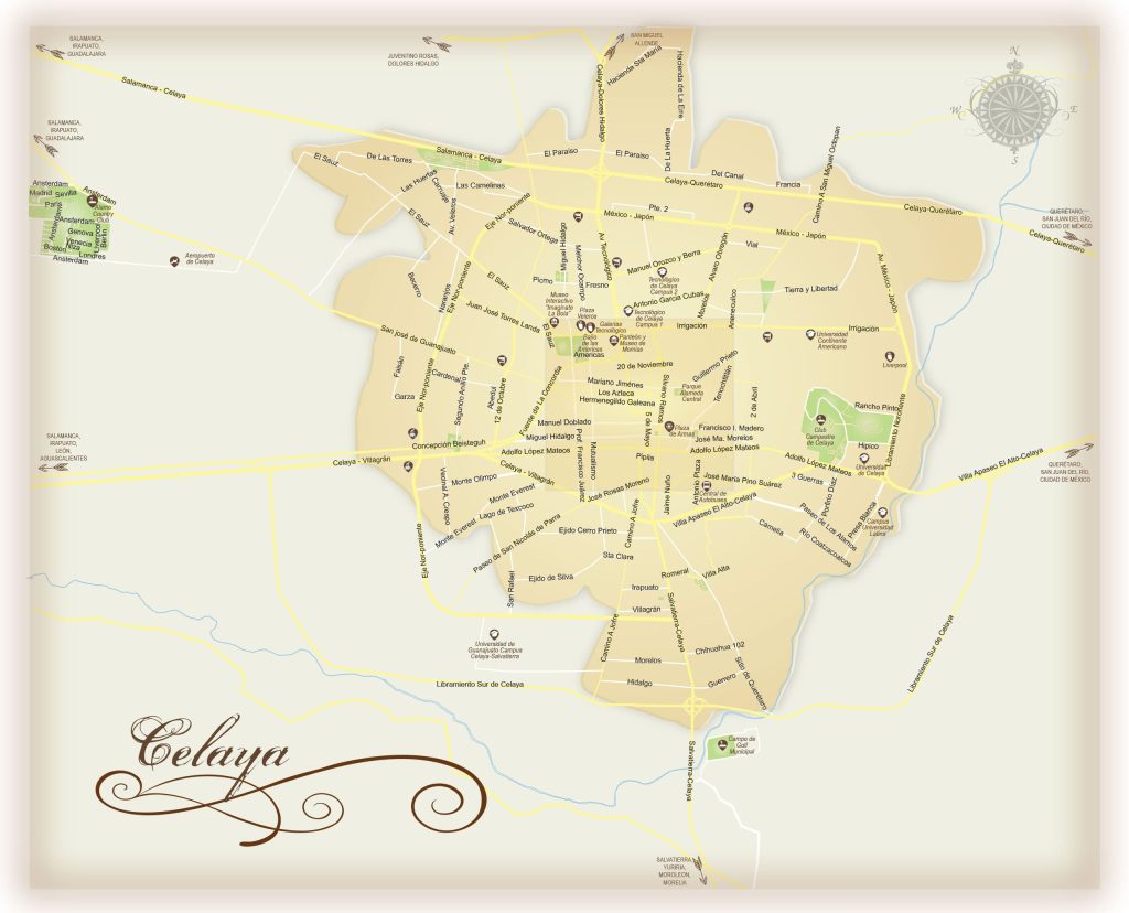 Mapas de Celaya - Destinos México