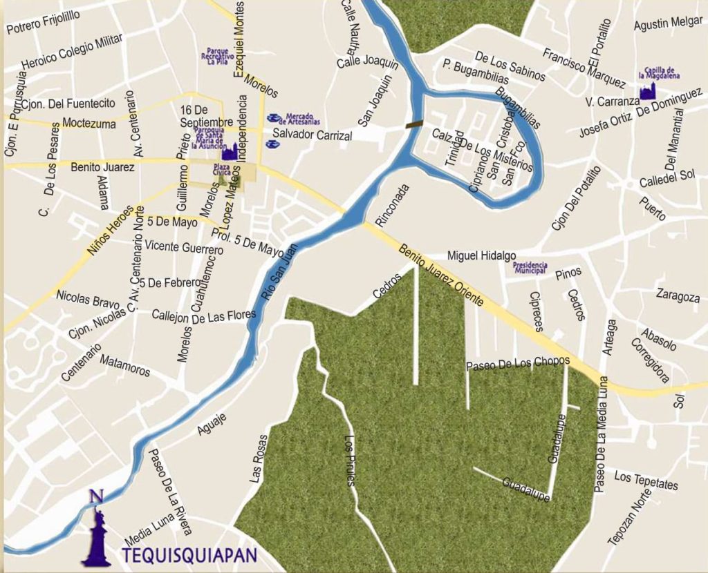 Mapa de Tequisquiapan - Destinos México