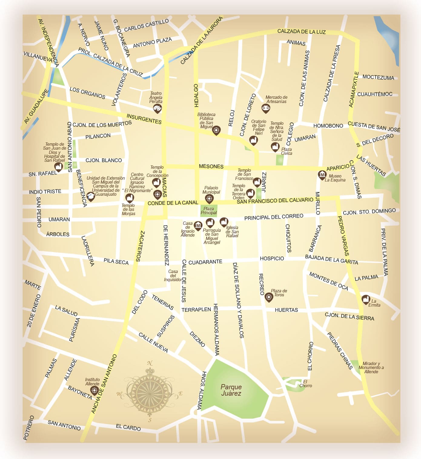 Mapas de San Miguel de Allende - Destinos México
