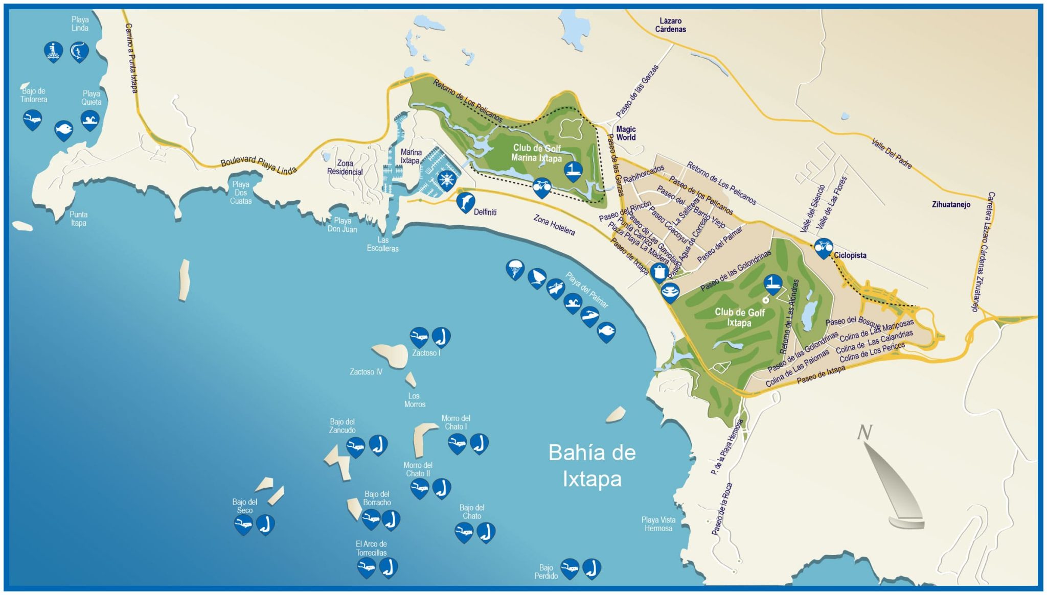 Mapas de Ixtapa Zihuatanejo - Destinos México