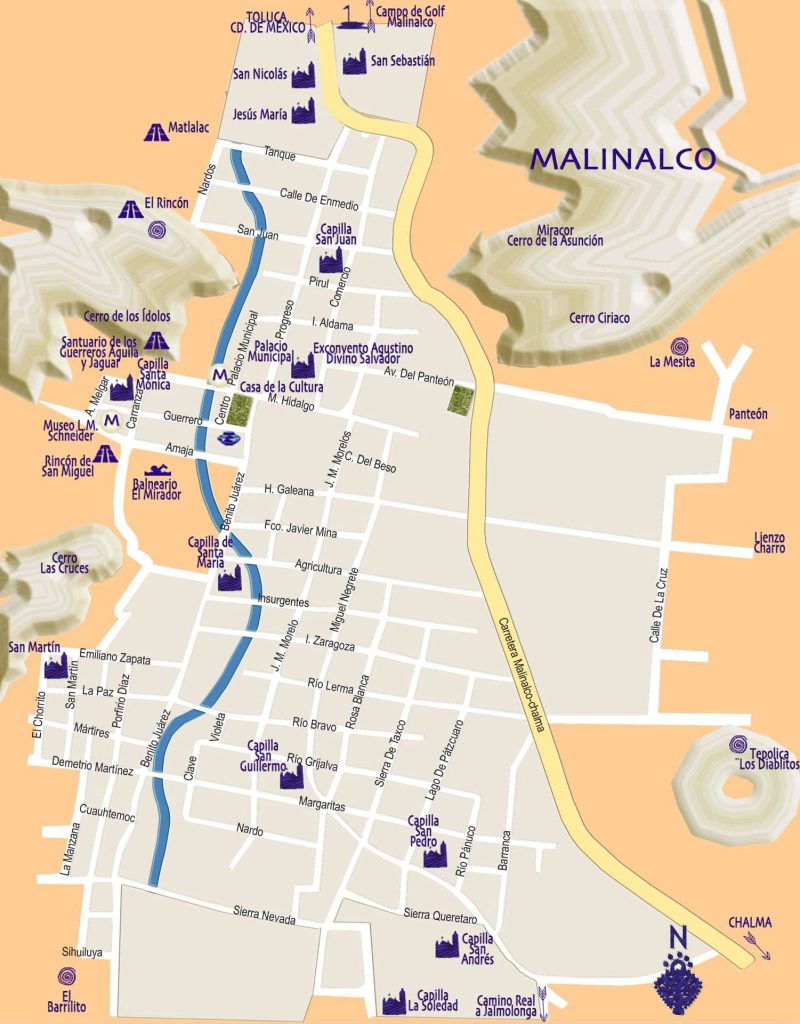 Mapa de Malinalco - Destinos México