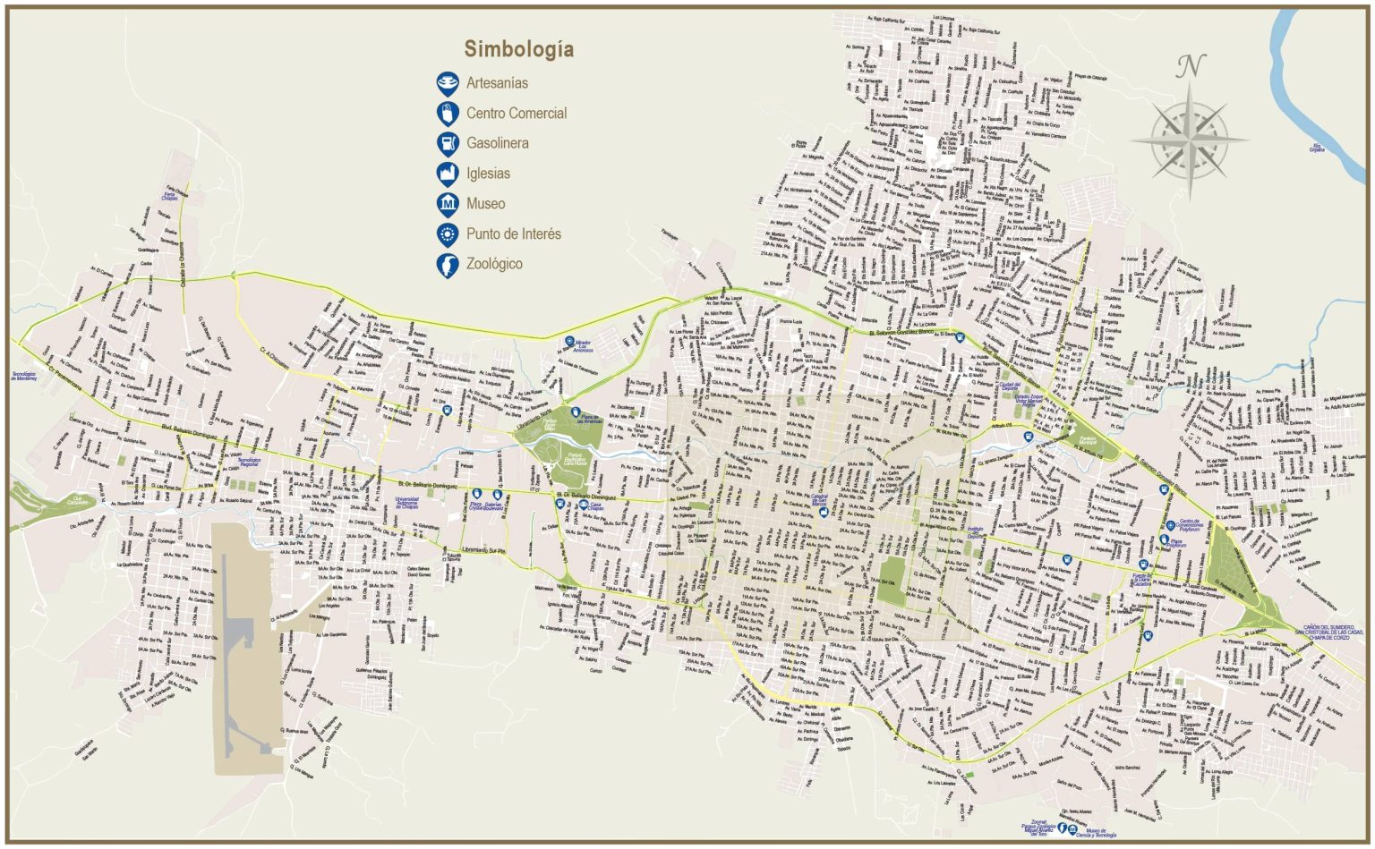 Mapas de Tuxtla Gutiérrez - Destinos México