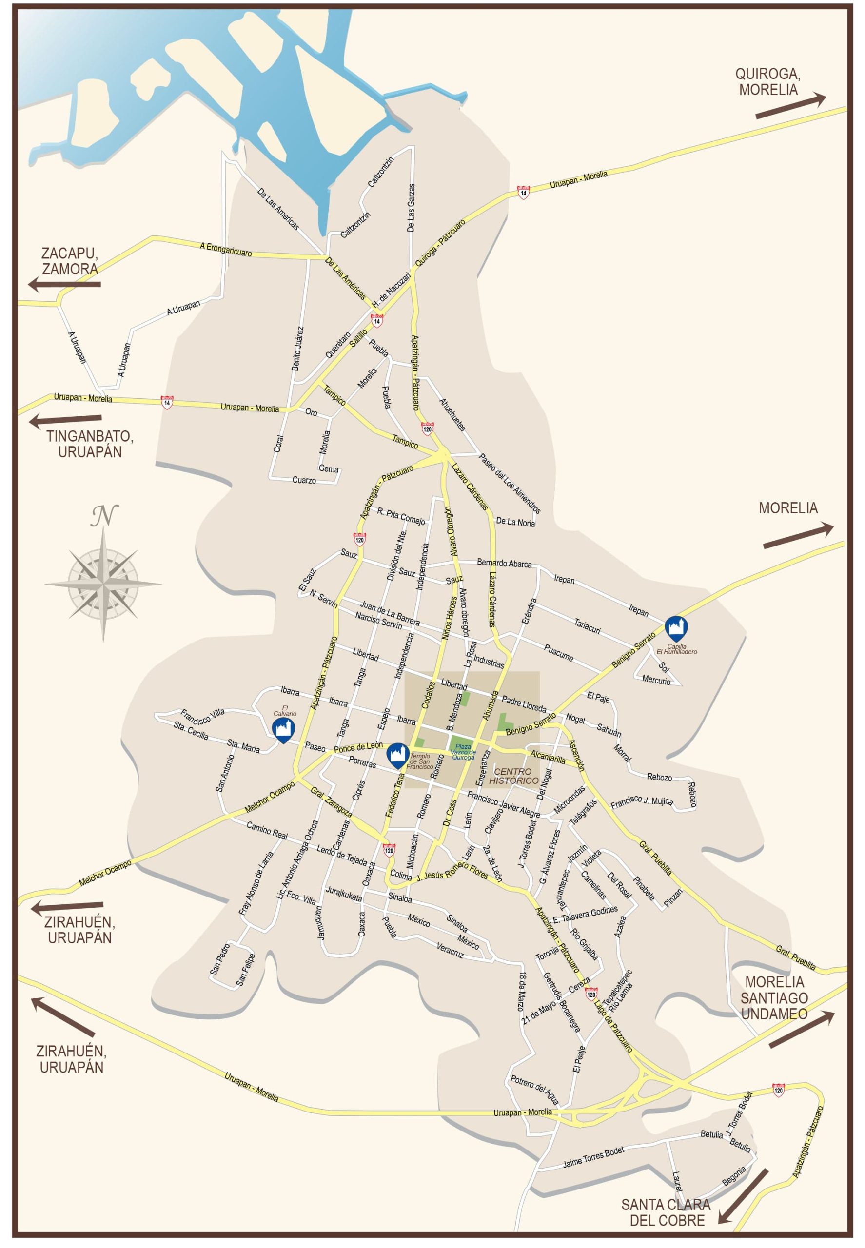 Mapas de Pátzcuaro - Destinos México